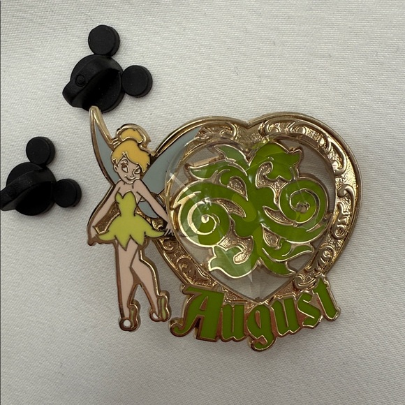 Disney | Jewelry | Disney Parks Tinkerbell Birthstone August Pin | Poshmark